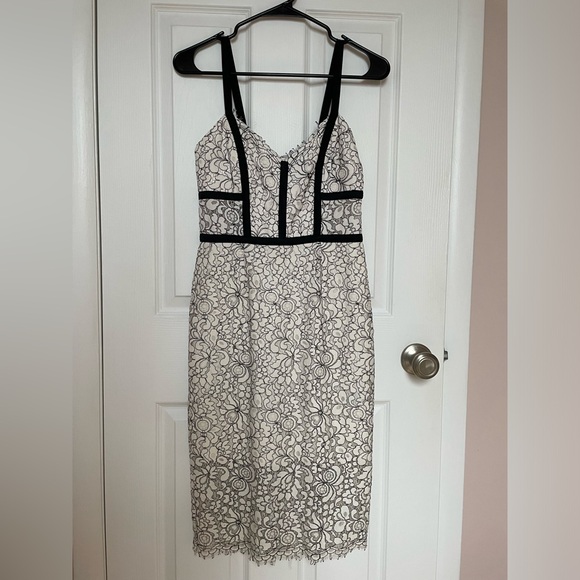 Express | Dresses | Express Black And White Lace Midi Dress | Poshmark